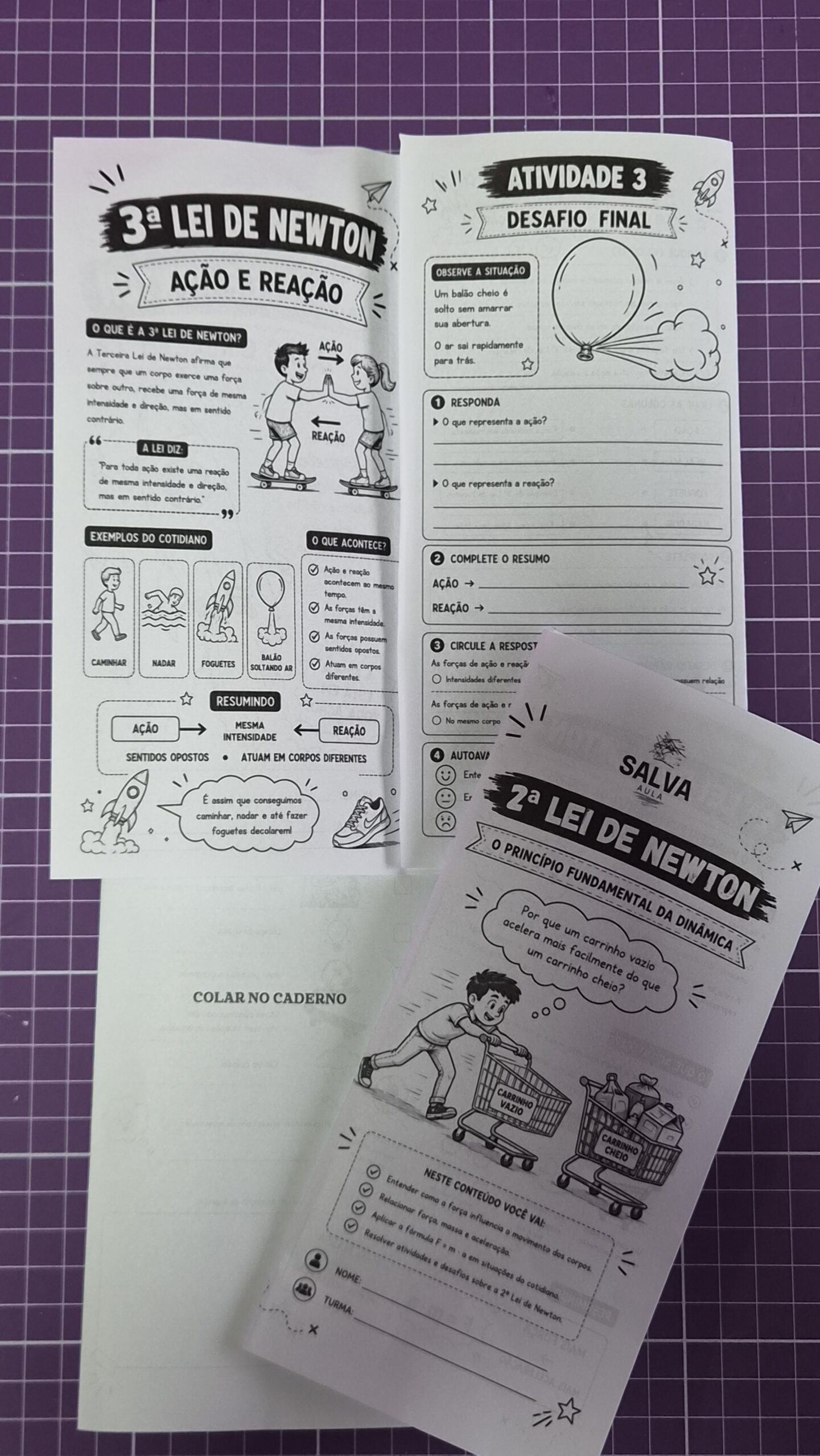 Kit de Folders: Leis de Newton - Salva Aula